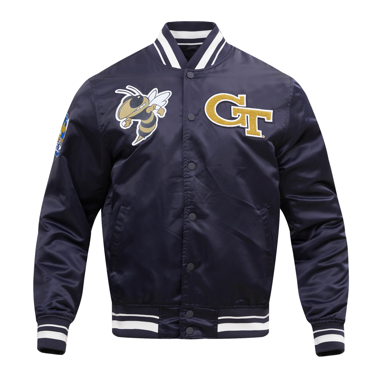 Georgia Tech Yellow Jackets Classic Ribbed Satin Bomber Jacket ...