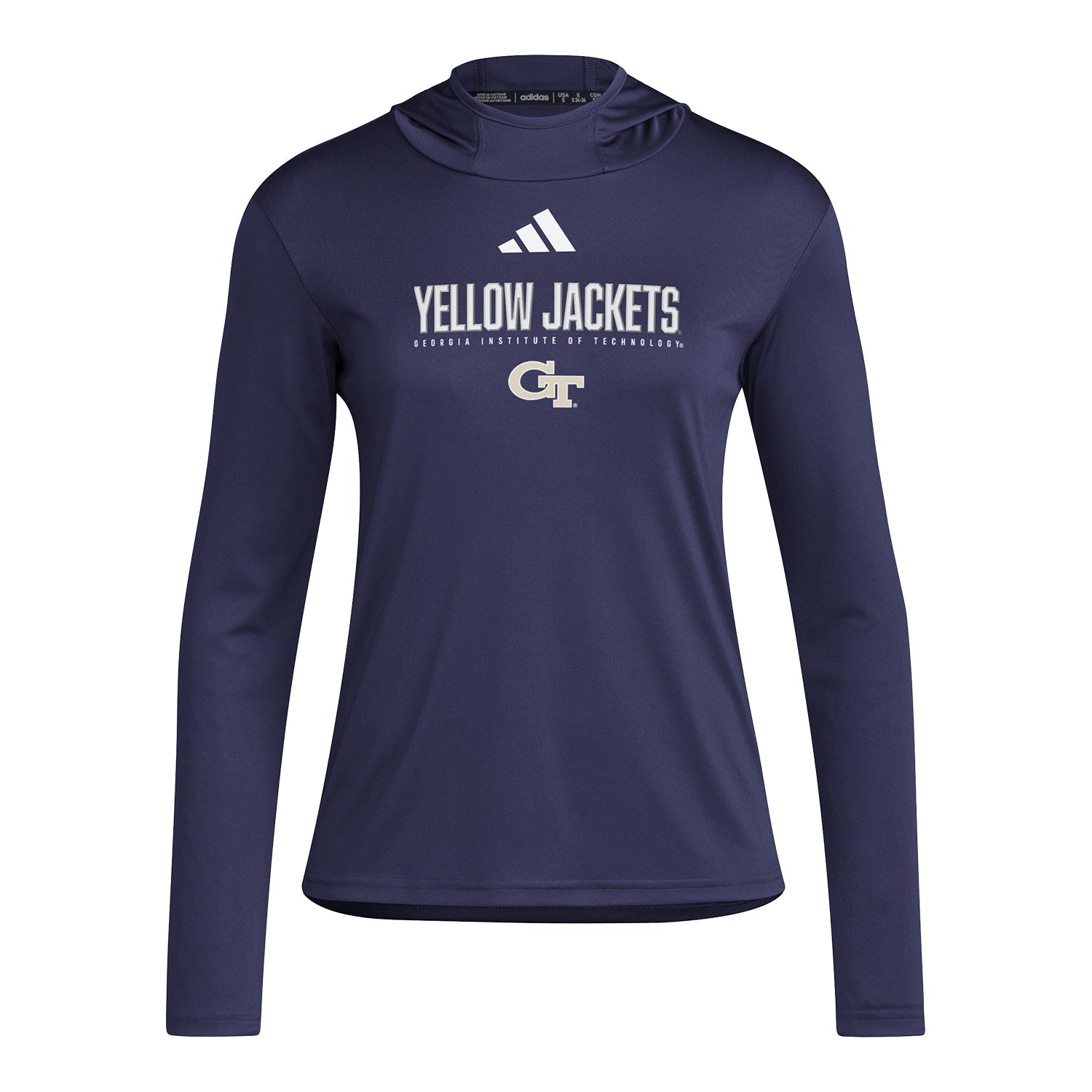 Georgia Tech Yellow Jackets Ladies Long Sleeve Hooded Designed for Tra ...